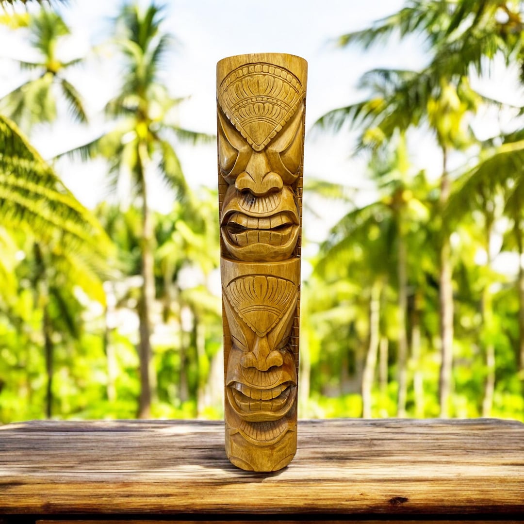 Life and Peace Tiki Totem | Hawaiian Décor 32" - Etsy