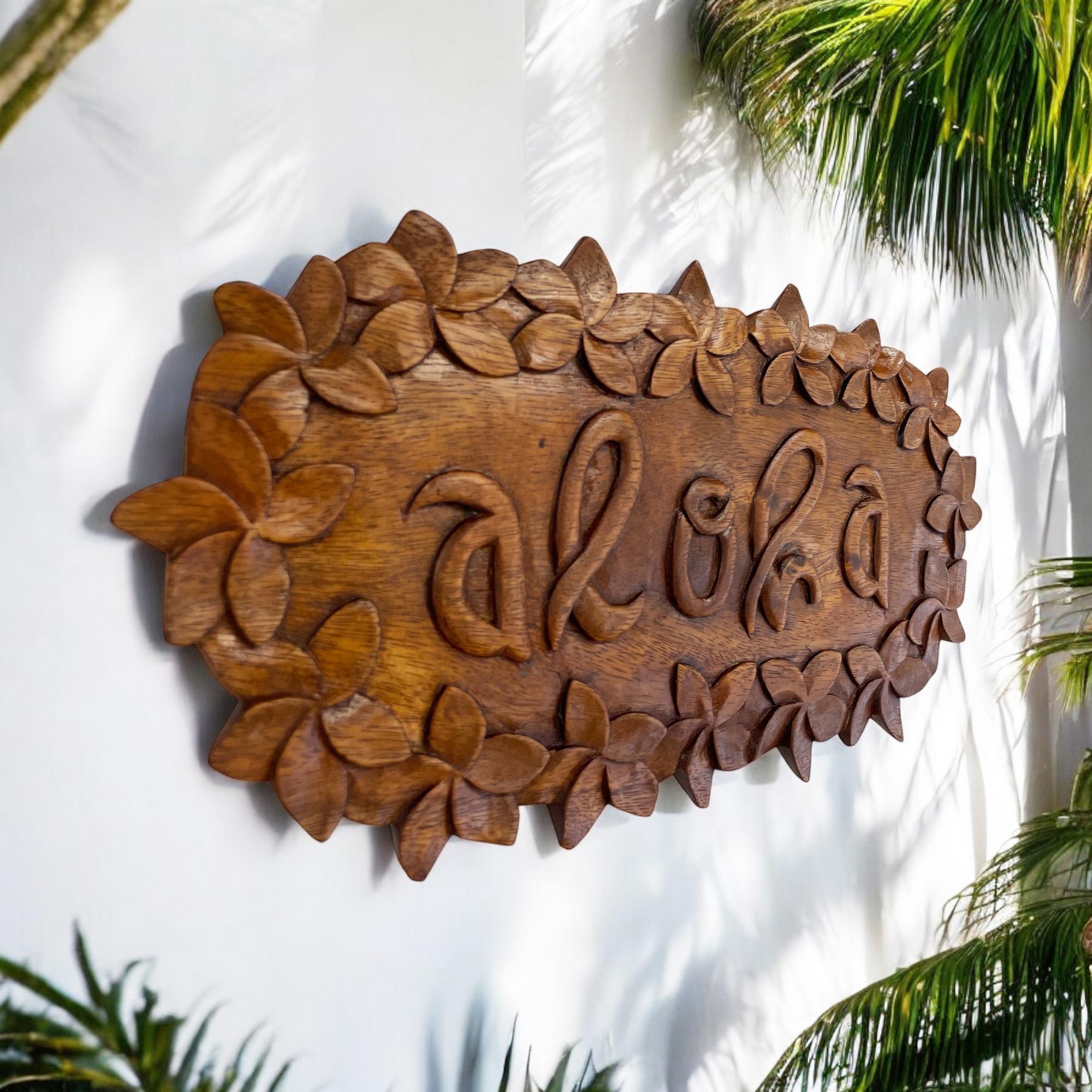 Aloha Sign With Plumeria Flowers | Hawaiian Home - Etsy