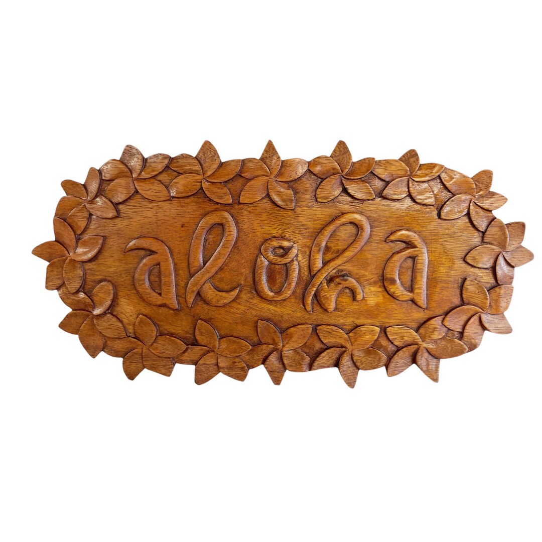 Aloha Sign With Plumeria Flowers | Hawaiian Home - Etsy
