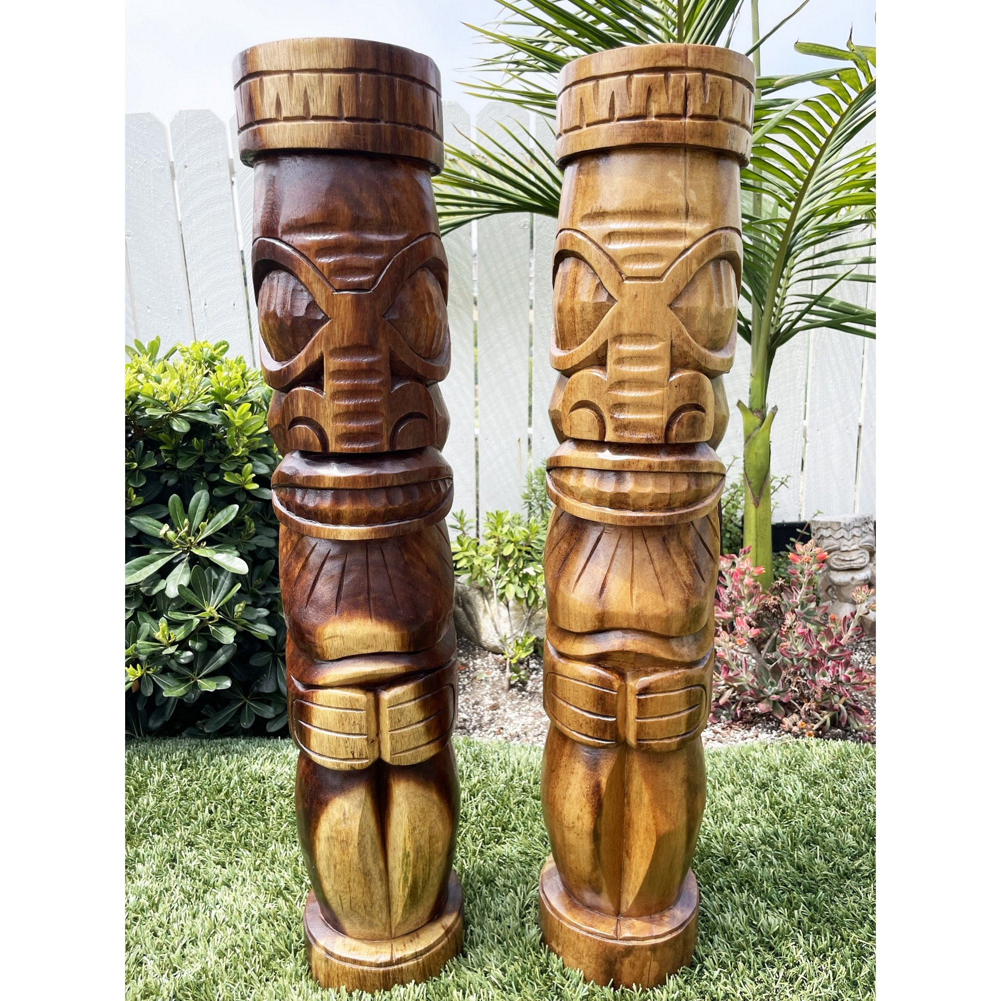 Marquesas Totem Natural Wood Polynesian Art 32 Etsy
