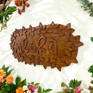 Aloha Sign With Plumeria Flowers | Hawaiian Home - Etsy