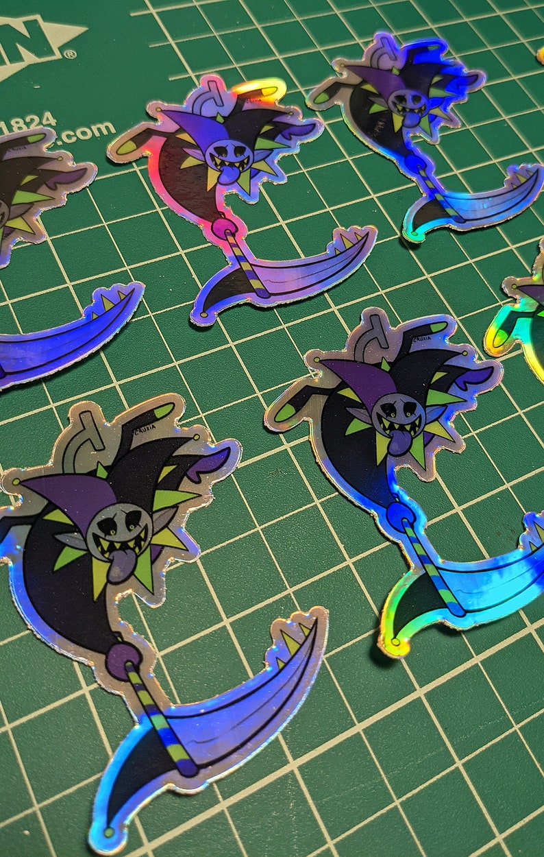 Holographic Jevil Sticker - Etsy