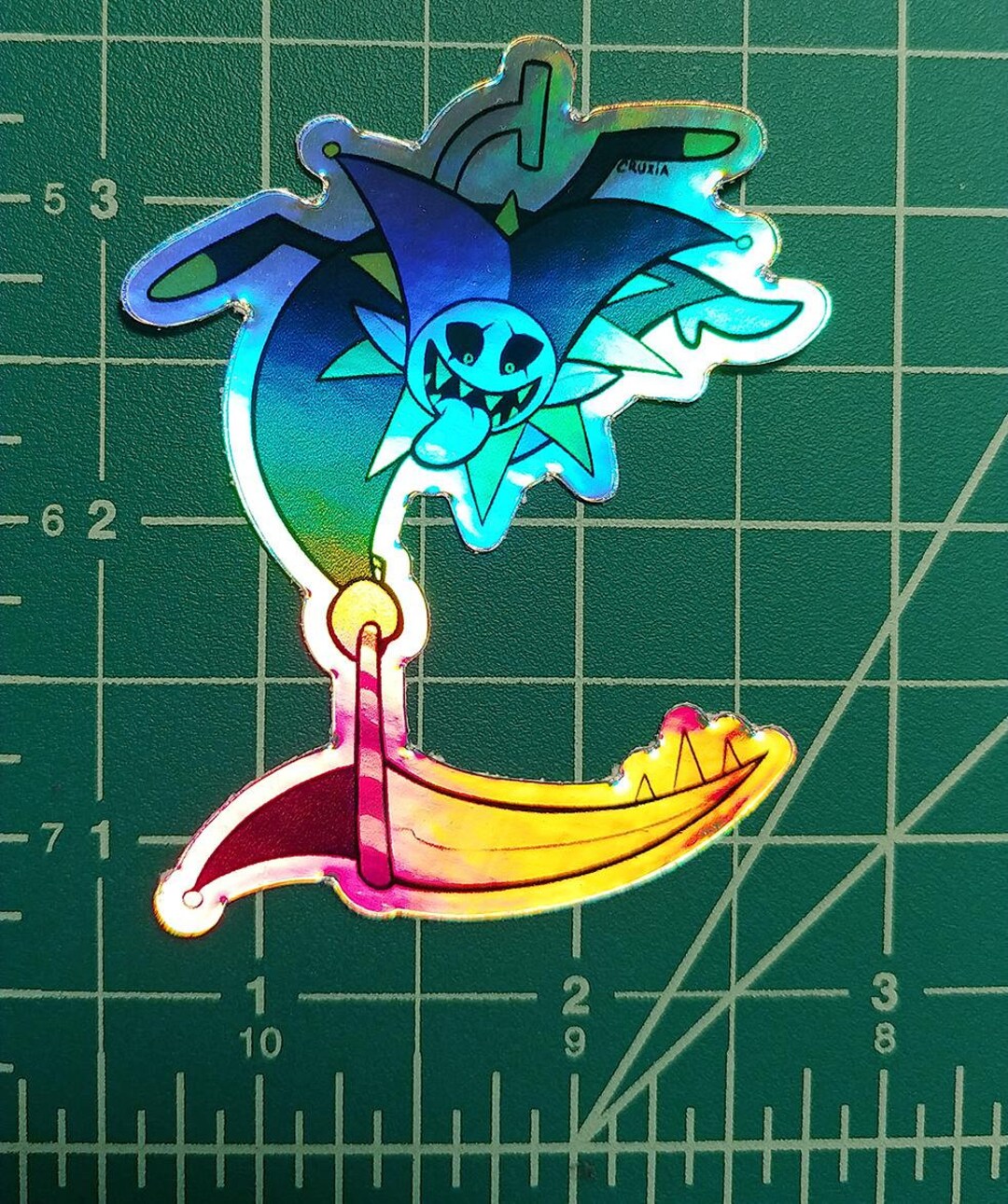 Holographic Jevil Sticker - Etsy