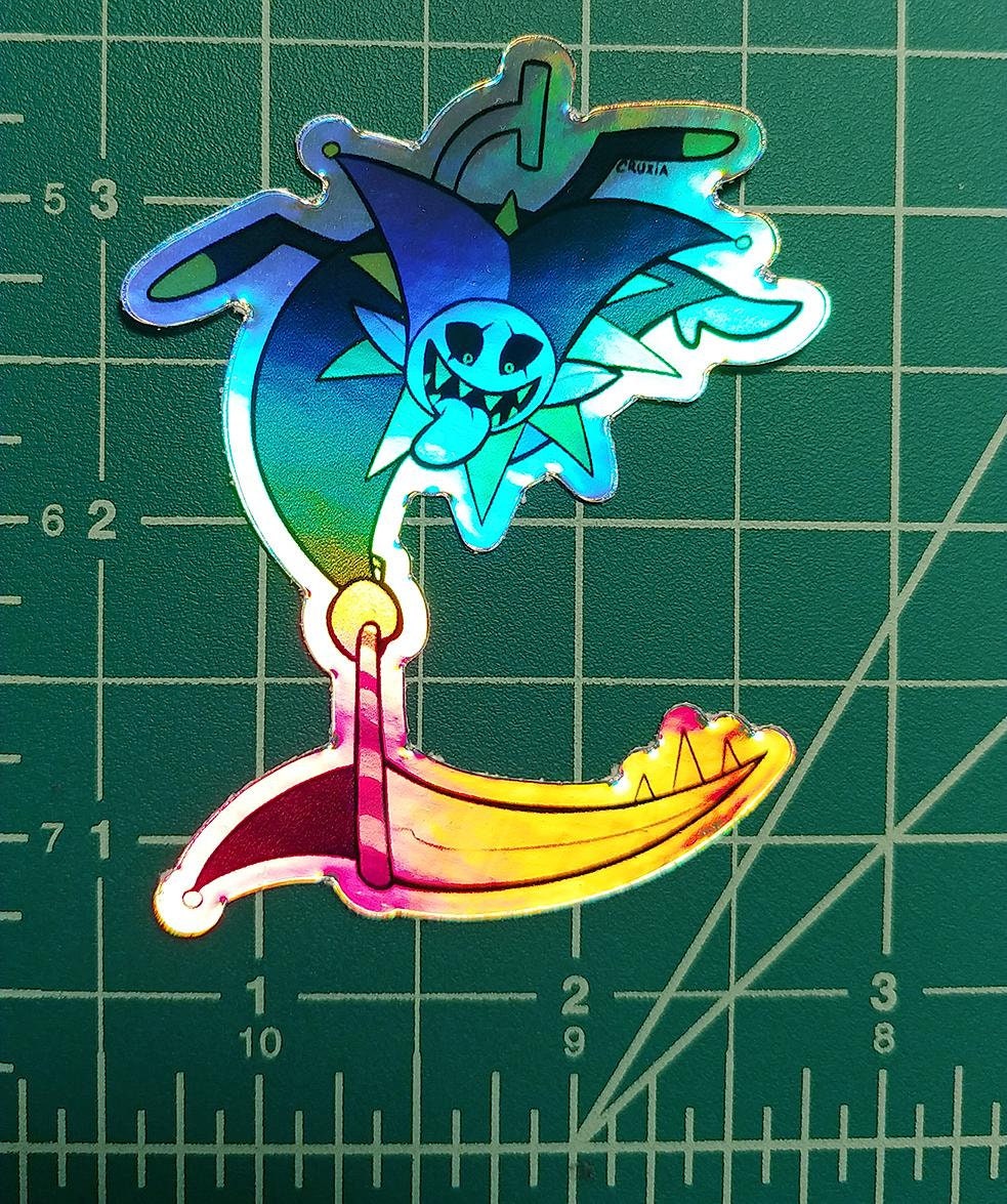 Holographic Jevil Sticker - Etsy