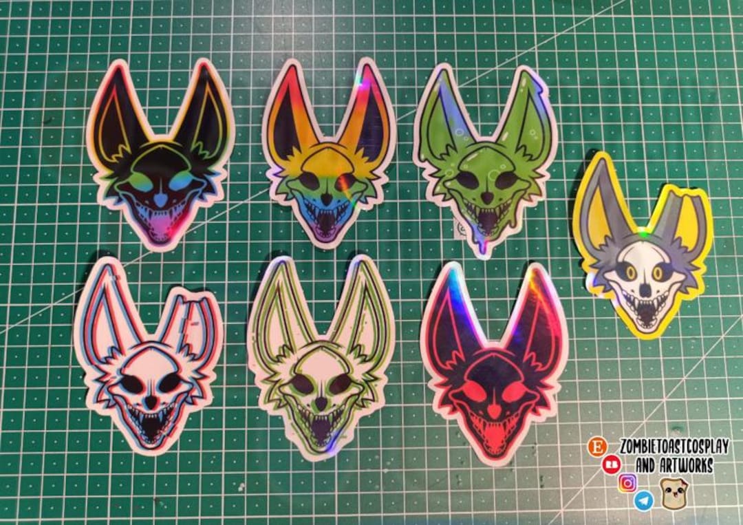 Skulldog Sticker Furry Fursona Stickers Different Styles FREE SHIPPING ...