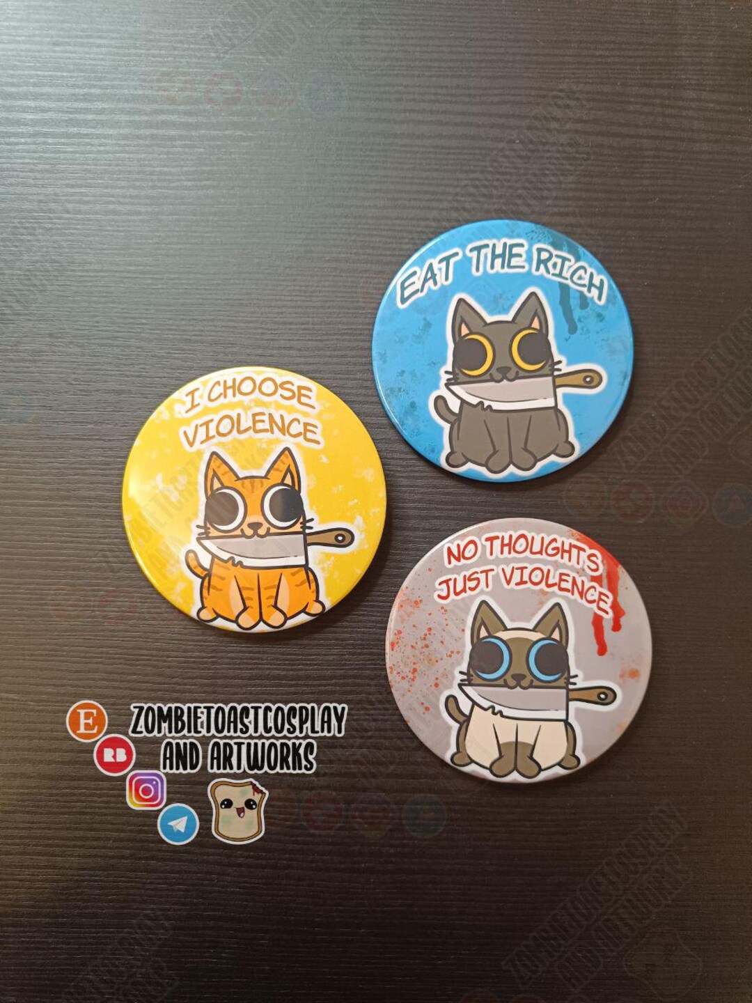 Cute Cat 75mm Button, Different Designs, Funny FREE SHIPPING - Etsy