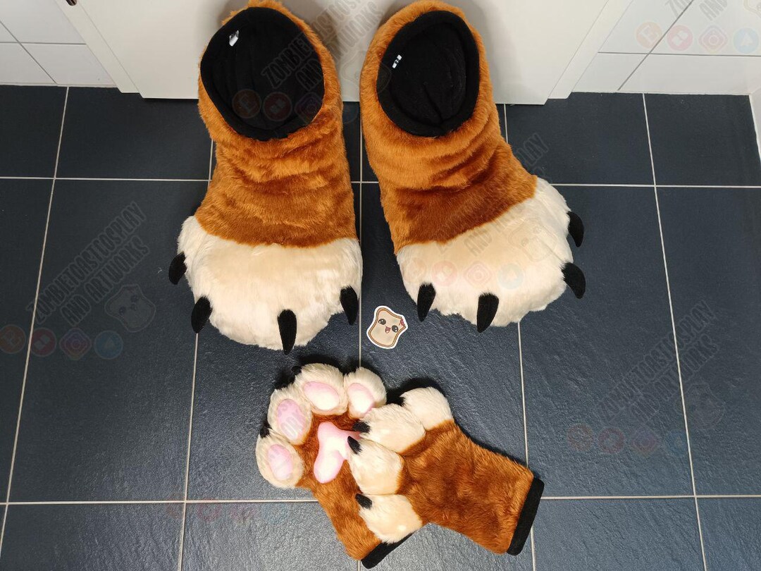 Premade Furry Fursuit Hand Paws and Digitigrade Indoor Feet Paw Set ...