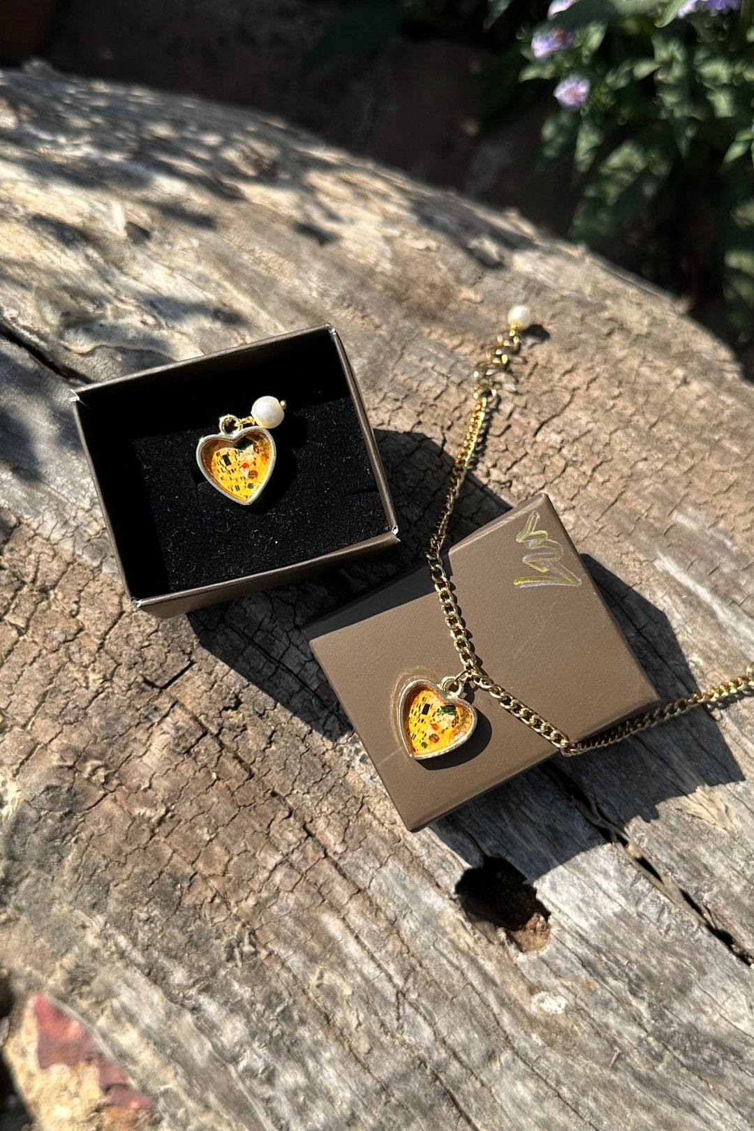 Gustav Klimt Heart Ring With Pearl, Valentines Day Gift, Pearl Ring ...