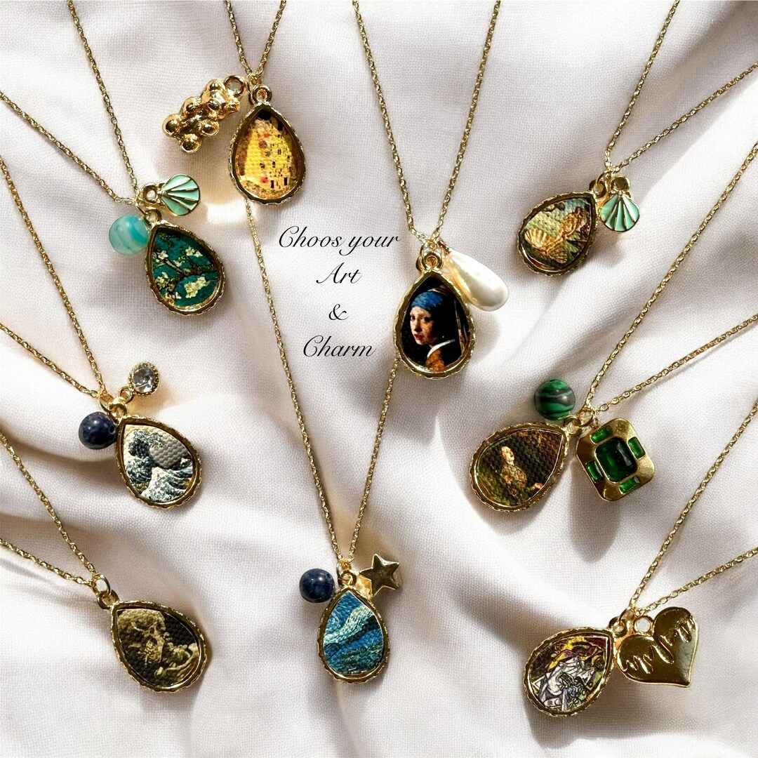 Build Your Art Charm Necklace,gold Stainless Steel,personalized Famous ...