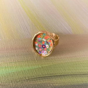 Gustav Klimt Garden Painting Adjustable Gold Ring,klimt Jewelry, Famous ...
