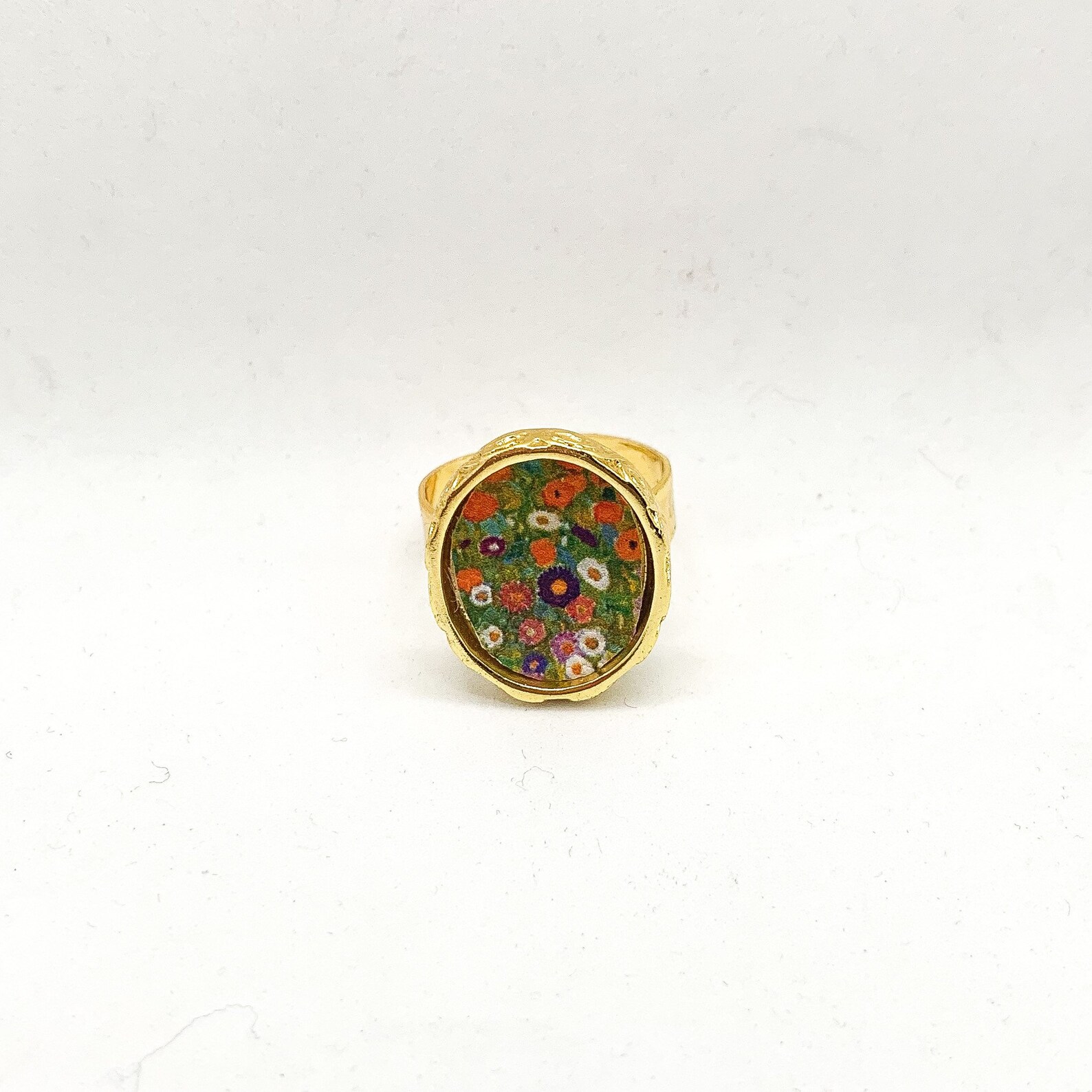 Gustav Klimt Garden Painting Adjustable Gold Ring,klimt Jewelry, Famous ...