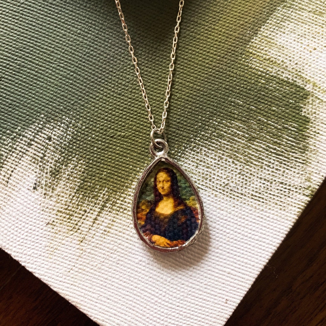Leonardo Da Vinci Silver Mona Lisa Necklace/art Necklace/mona Lisa ...