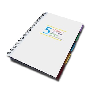 5 Subject Divider Book | Assorted Sections or Ruled Only | B5 176mm X ...