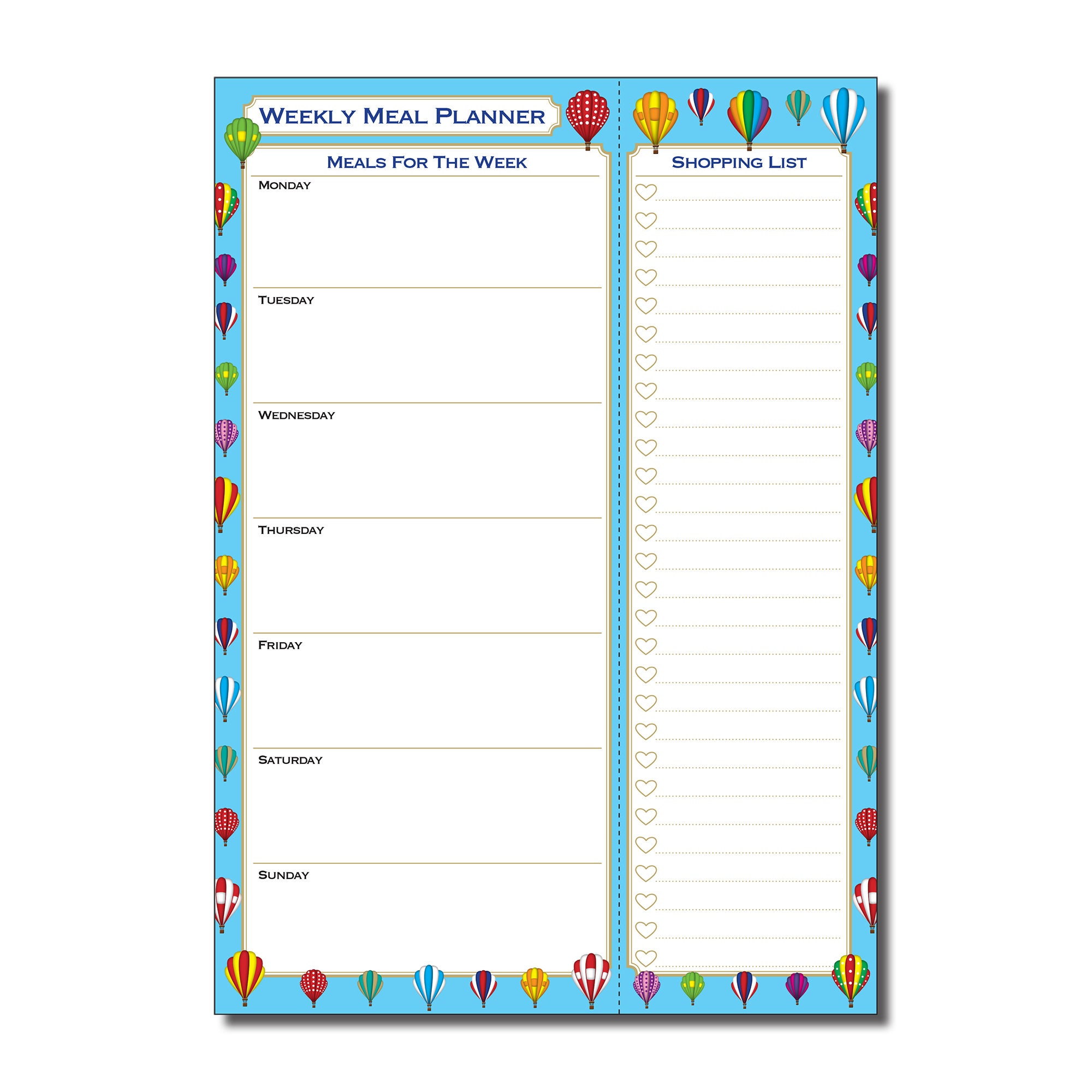 Designer Weekly Meal Planner Pad A4 With Tear off Shopping | Etsy