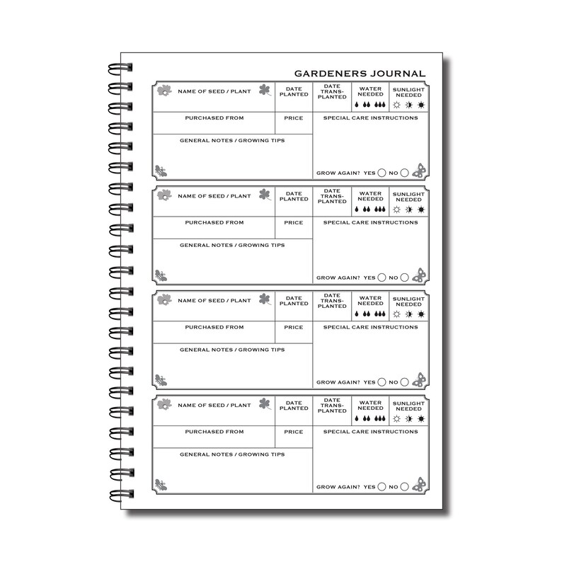 Gardeners Journal Seed Planting Log A5 148mm X 210mm 50 - Etsy