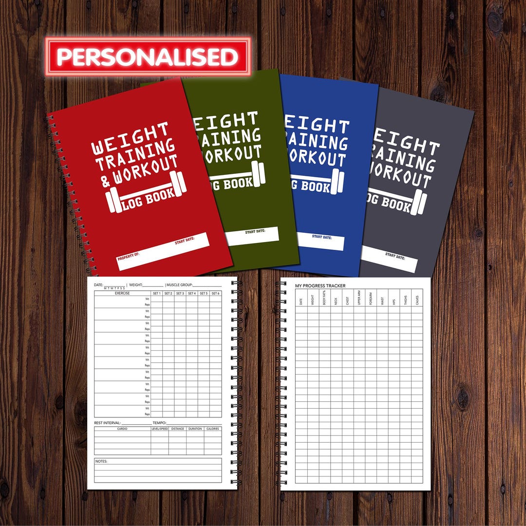 Personalised Weight Training & Workout Log Book | Exercise Tracker | A5 ...
