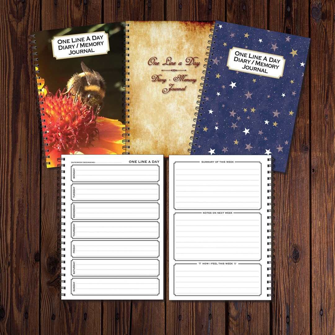 One Line a Day Diary | Memory Journal | 1 Year | Week to View | Undated ...