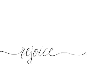 Rejoice Quote Digital Art Digital Download Printable Art Wall Decor ...