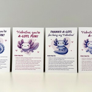 Printed AXOLOTL Valentine's Day Cards - (set of 12) - Animal Fun Facts ...