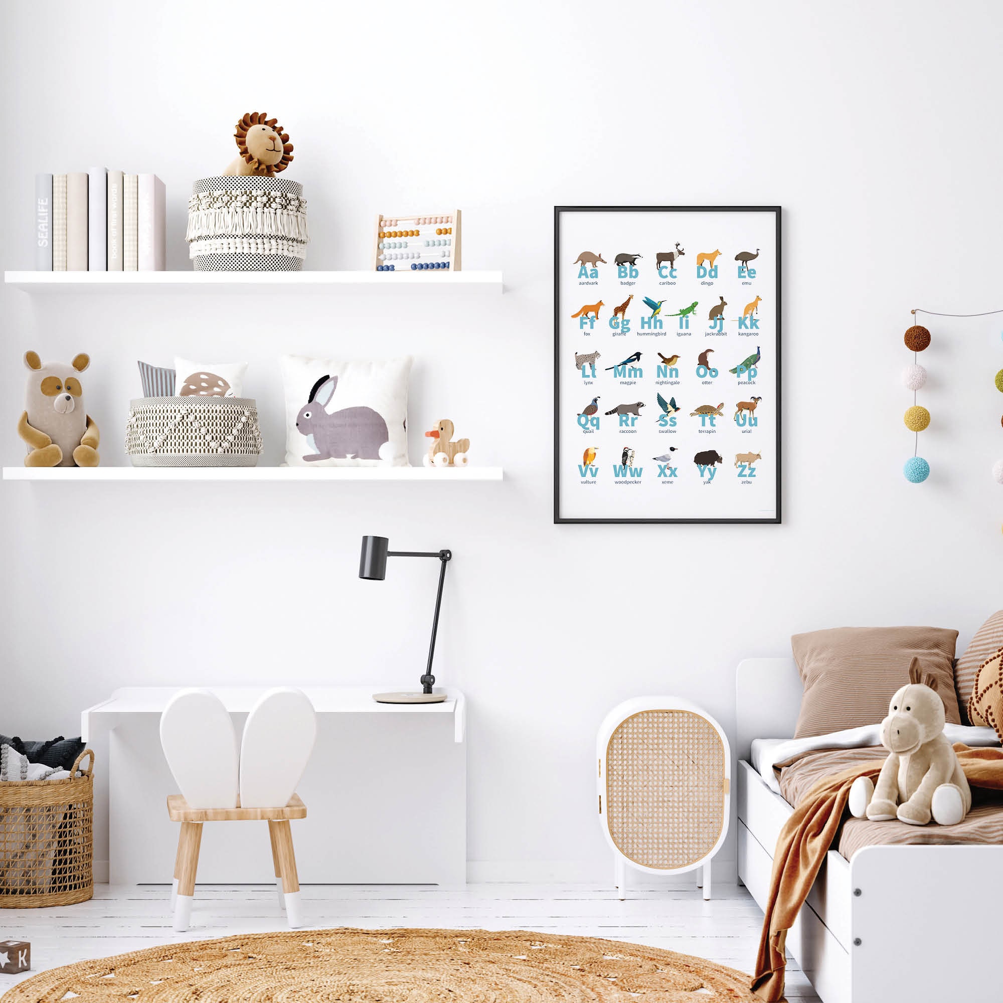 Animal Alphabet Poster Animals From Around the World - Etsy