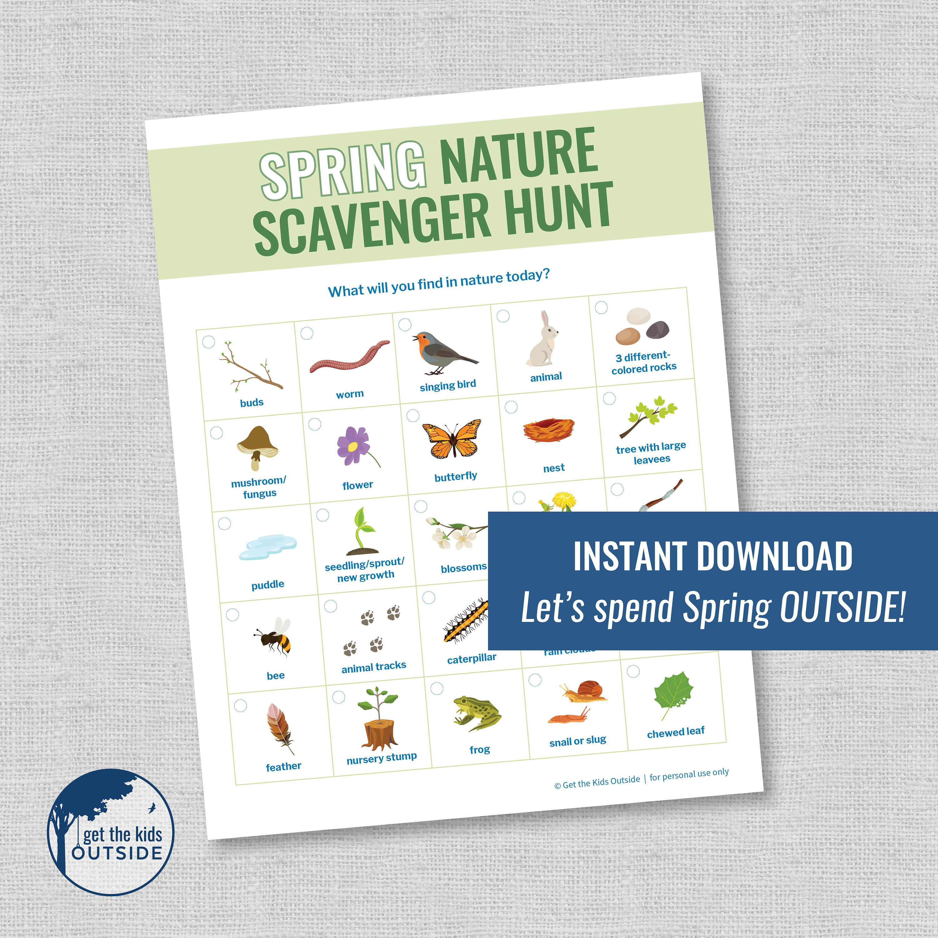 SPRING Nature SCAVENGER HUNT - Springtime - Nature Walk - Printable ...