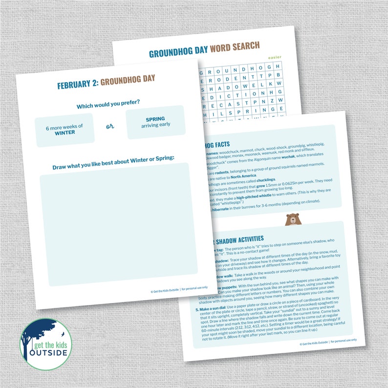 Groundhog Day Activity Book - Workbook - History - Facts - Word Search ...