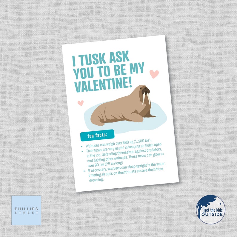 Printable ARCTIC ANIMALS Valentine's Day Cards . Kids Valentines . Fun ...