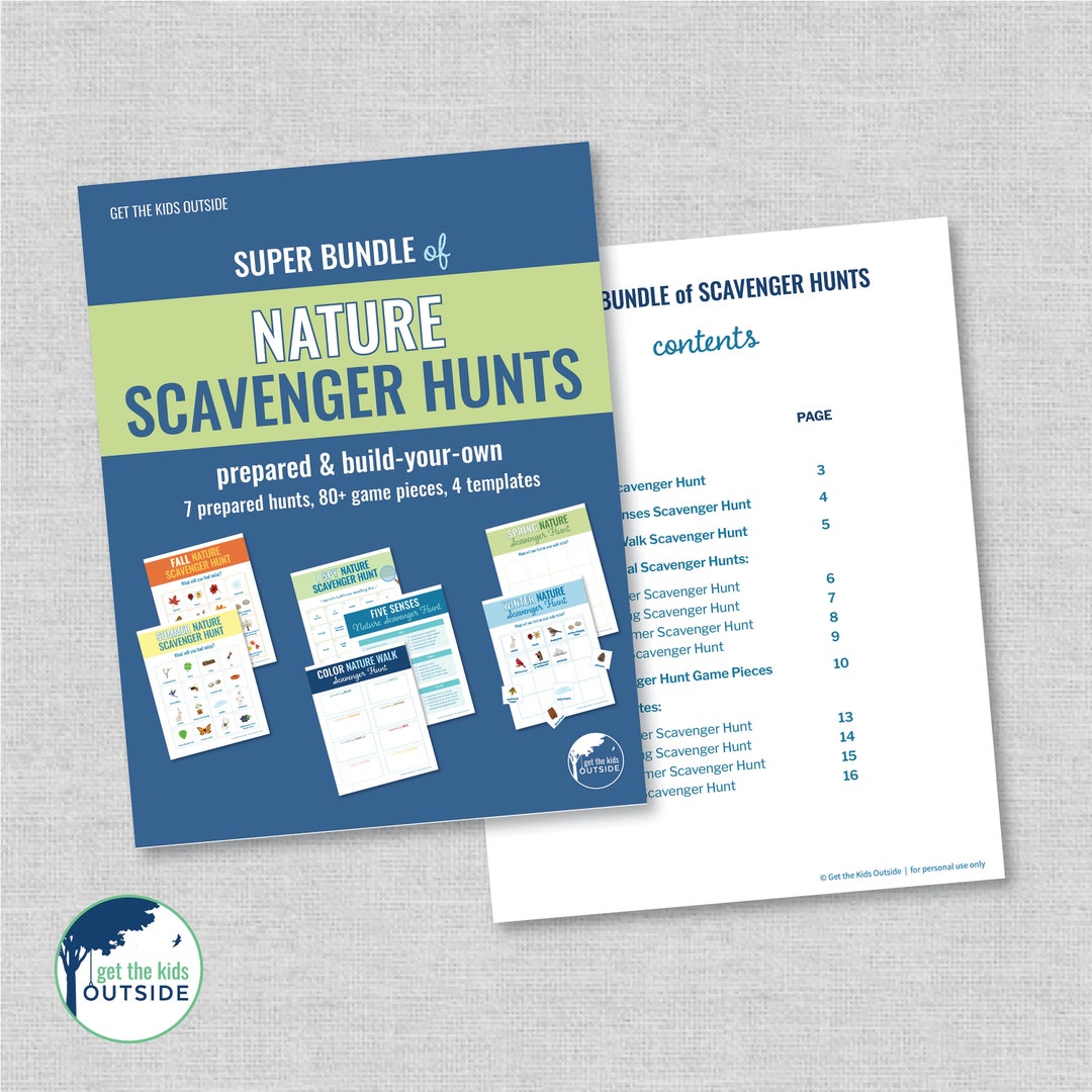 Super Bundle of NATURE SCAVENGER HUNTS - Prepared and Build-your-own ...