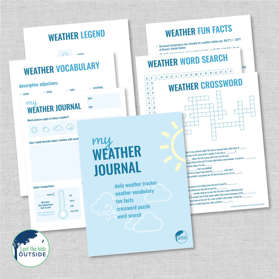 Kids' Weather Journal - Daily Weather Tracker - Games - Facts - Instant ...