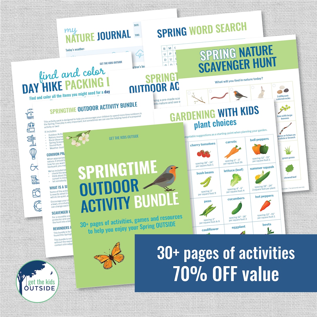 Springtime OUTDOOR ACTIVITY Bundle - Outdoor Activities for Kids ...