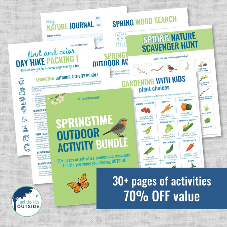 Springtime OUTDOOR ACTIVITY Bundle - Outdoor Activities for Kids ...