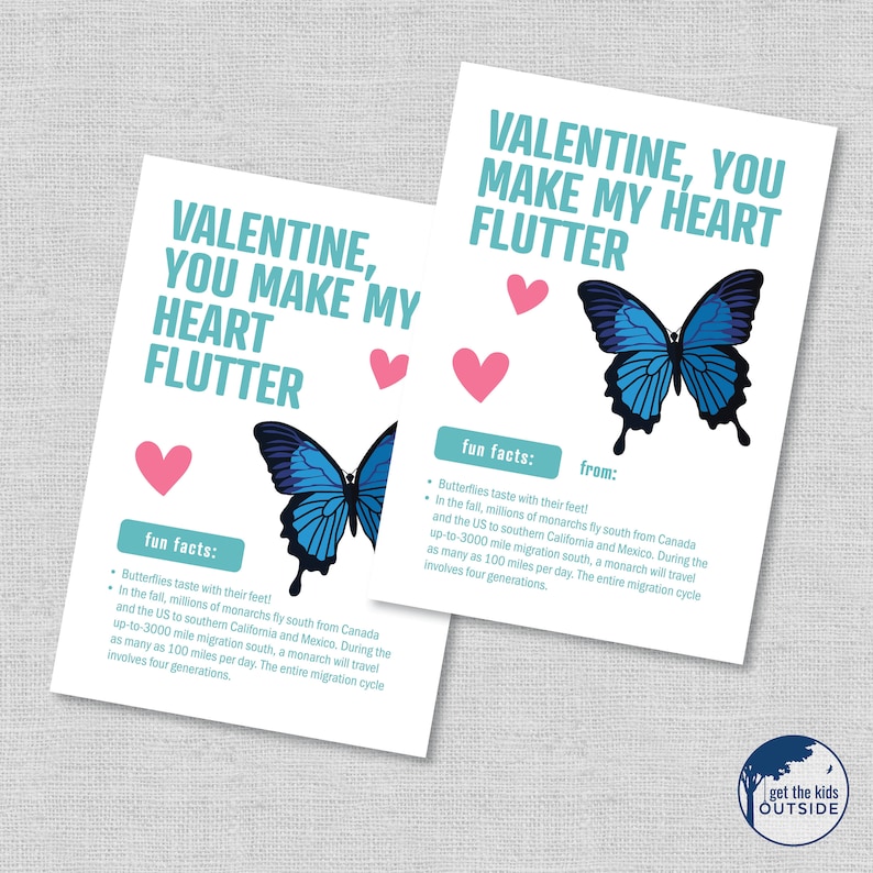 Printable INSECT Valentine's Day Cards . Kids Valentines . Fun Facts ...