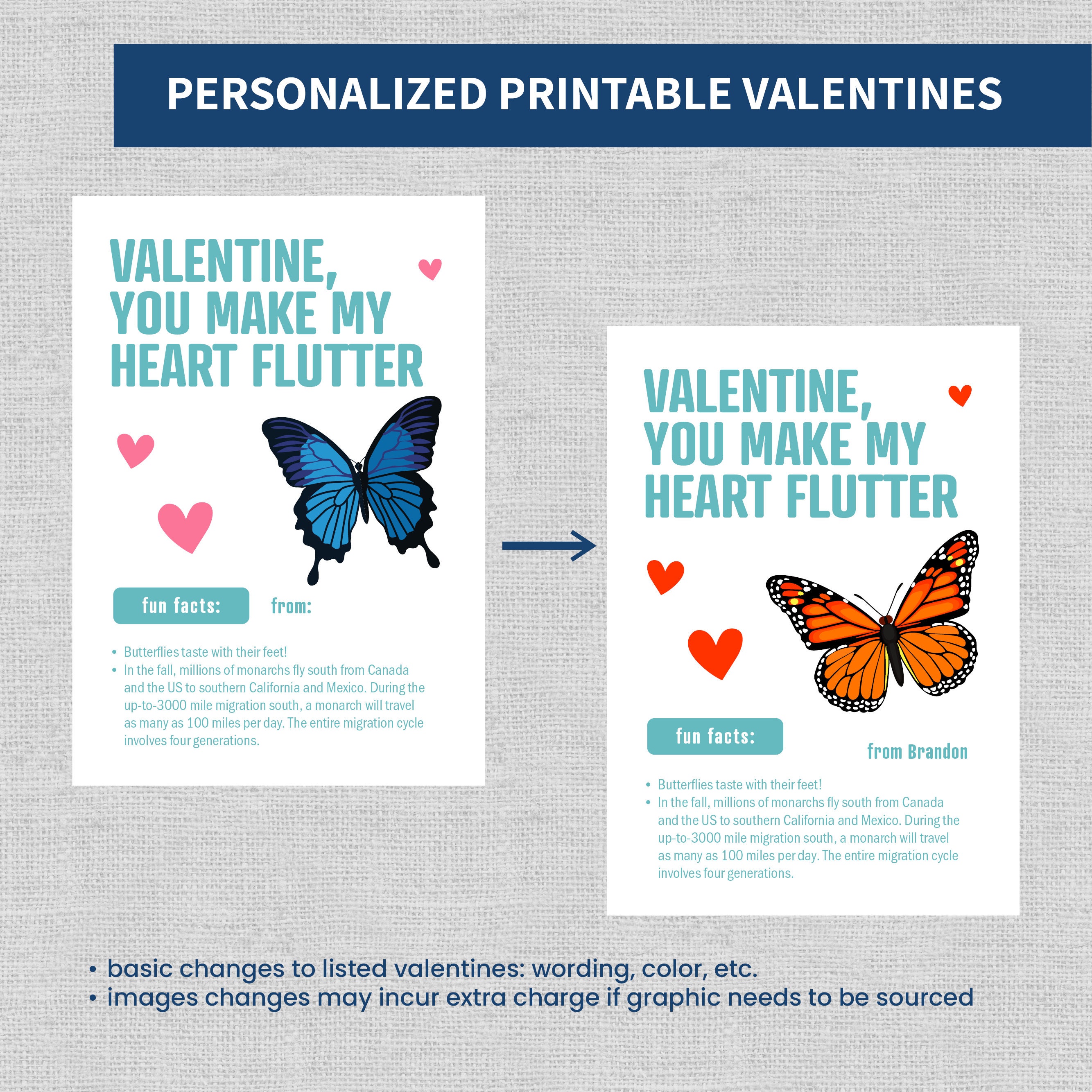 Personalized Printable Valentine's Day Cards . Kids Valentines ...