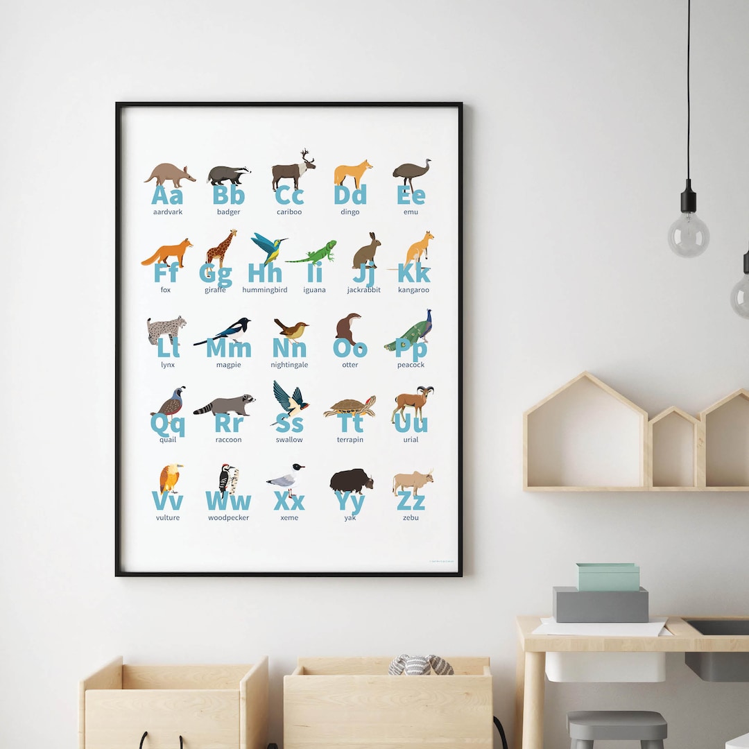 Animal Alphabet Poster – Educational ABC Nursery Wall Art (JPEG) - Etsy