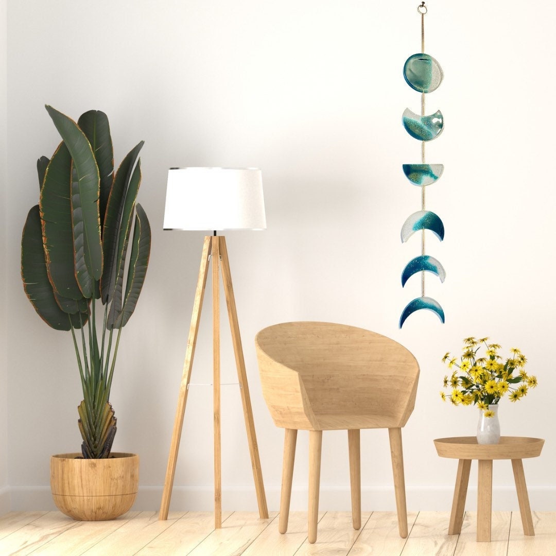 Moon Phases Wall Hanging, Crescent Moon, Resin Wall Art, Custom Moon ...