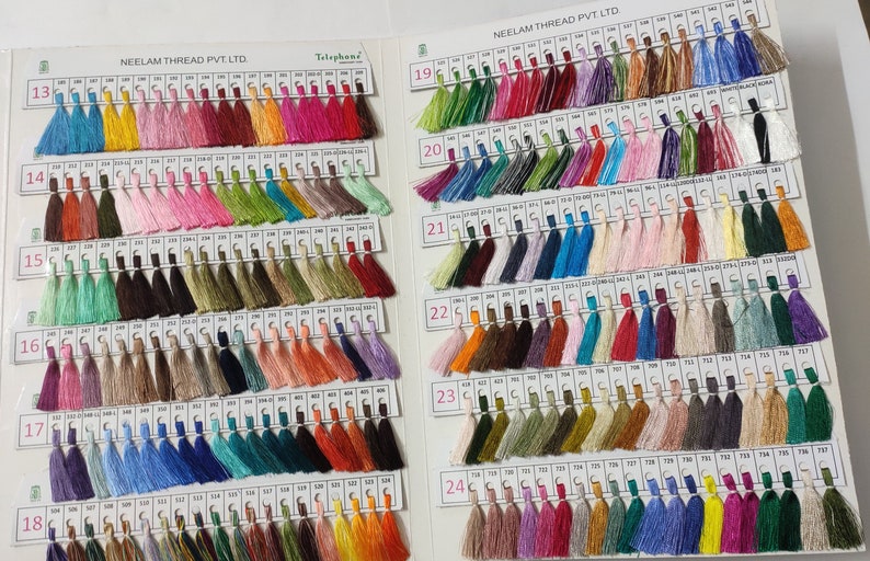 OMX Neelam Embroidery Thread Shade Card 1 PC 480 Colour - Etsy France