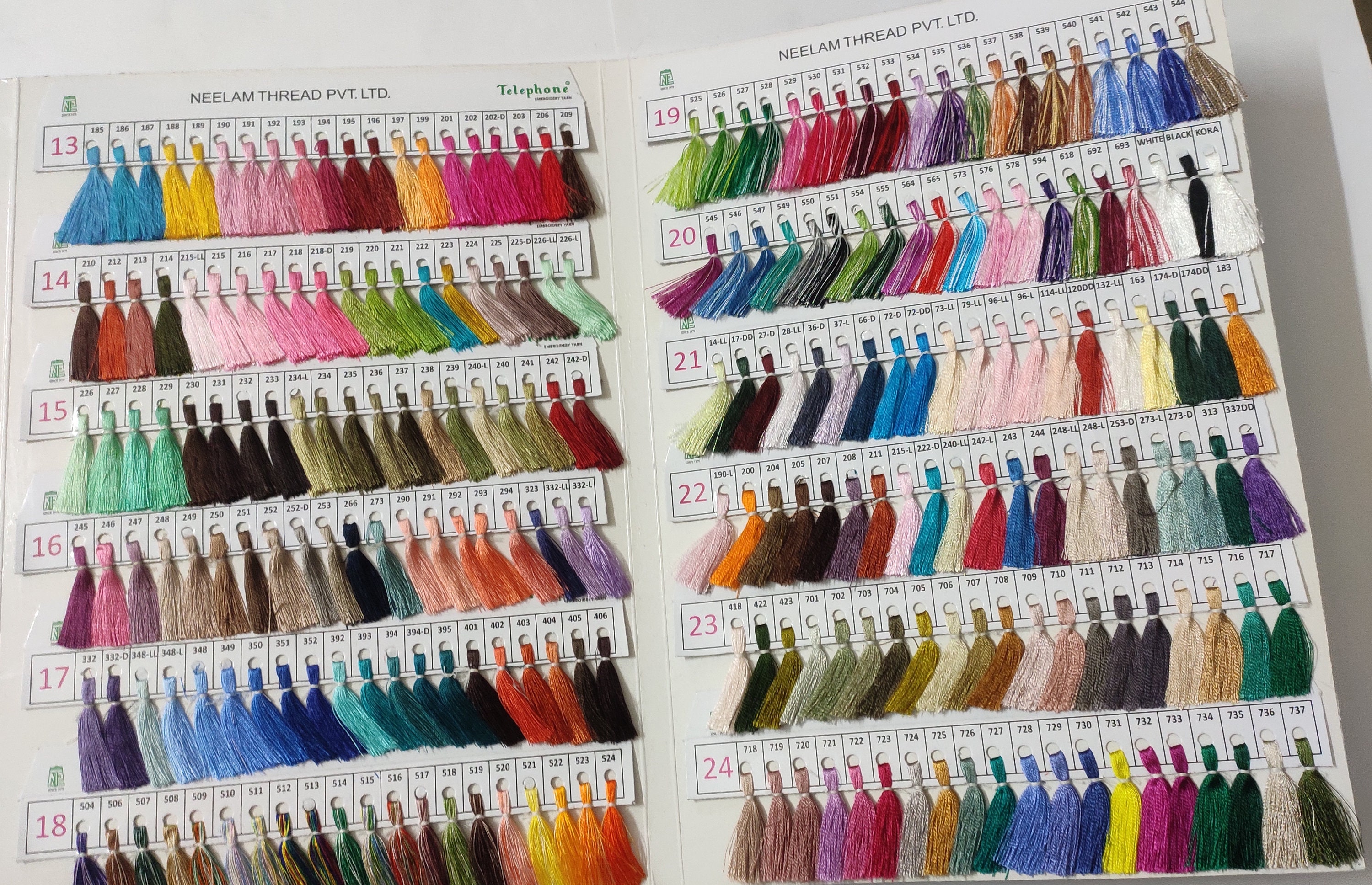 OMX Neelam Embroidery Thread Shade Card, 1 PC, (480 Colour Reference ...