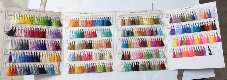 OMX Polyester Thread Neelam Shade Card 1 PC Polyester 400 | Etsy