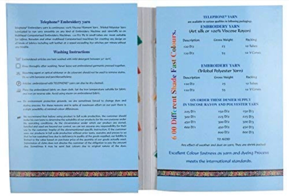 OMX Neelam Embroidery Thread Shade Card, 1 PC, (480 Colour Reference ...