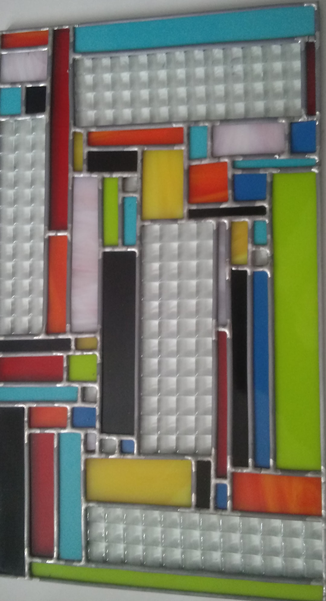 Mid-century Modern Stained Glass Panel - Etsy