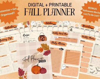 Cute Notes Fall Themed Digital Planner Daily Planner for - Etsy