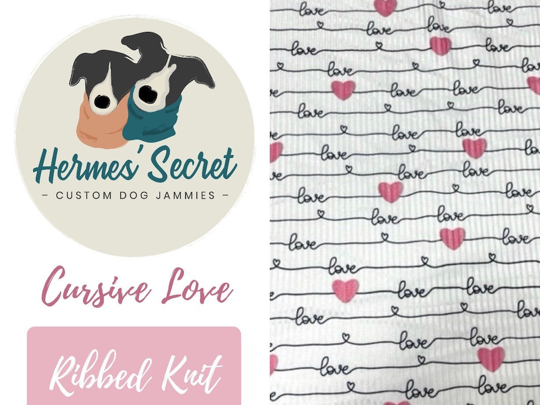 Hermes' Secret Cursive Love Ribbed Knit Jammies - Etsy