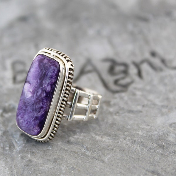Charoite Ring - Etsy
