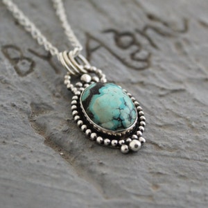 Turquoise Necklace, Gift for Her, Turquoise Jewelry, Silver Turquoise ...