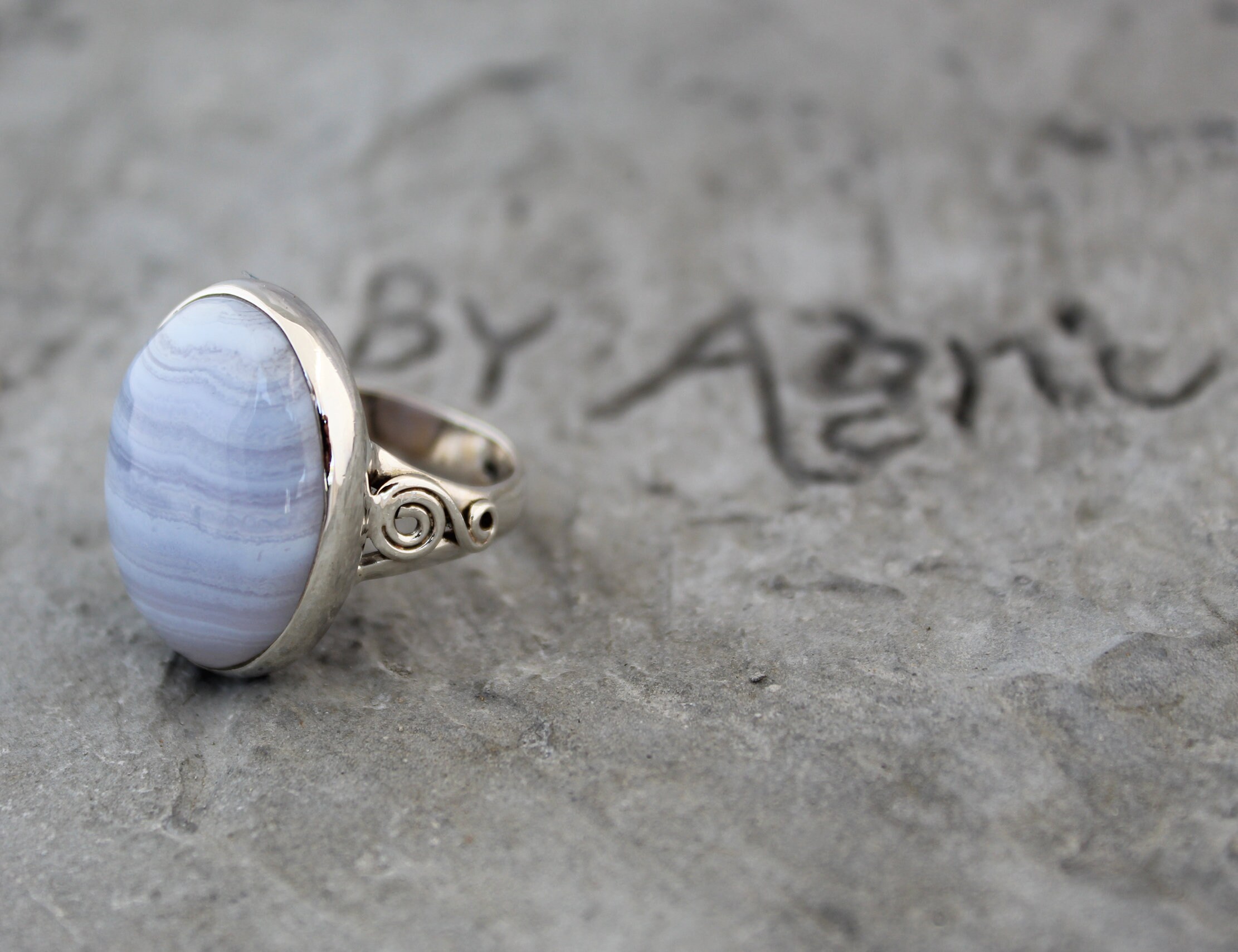 Blue Lace Agate Ring 925 Sterling Silver Ring Handmade Ring | Etsy