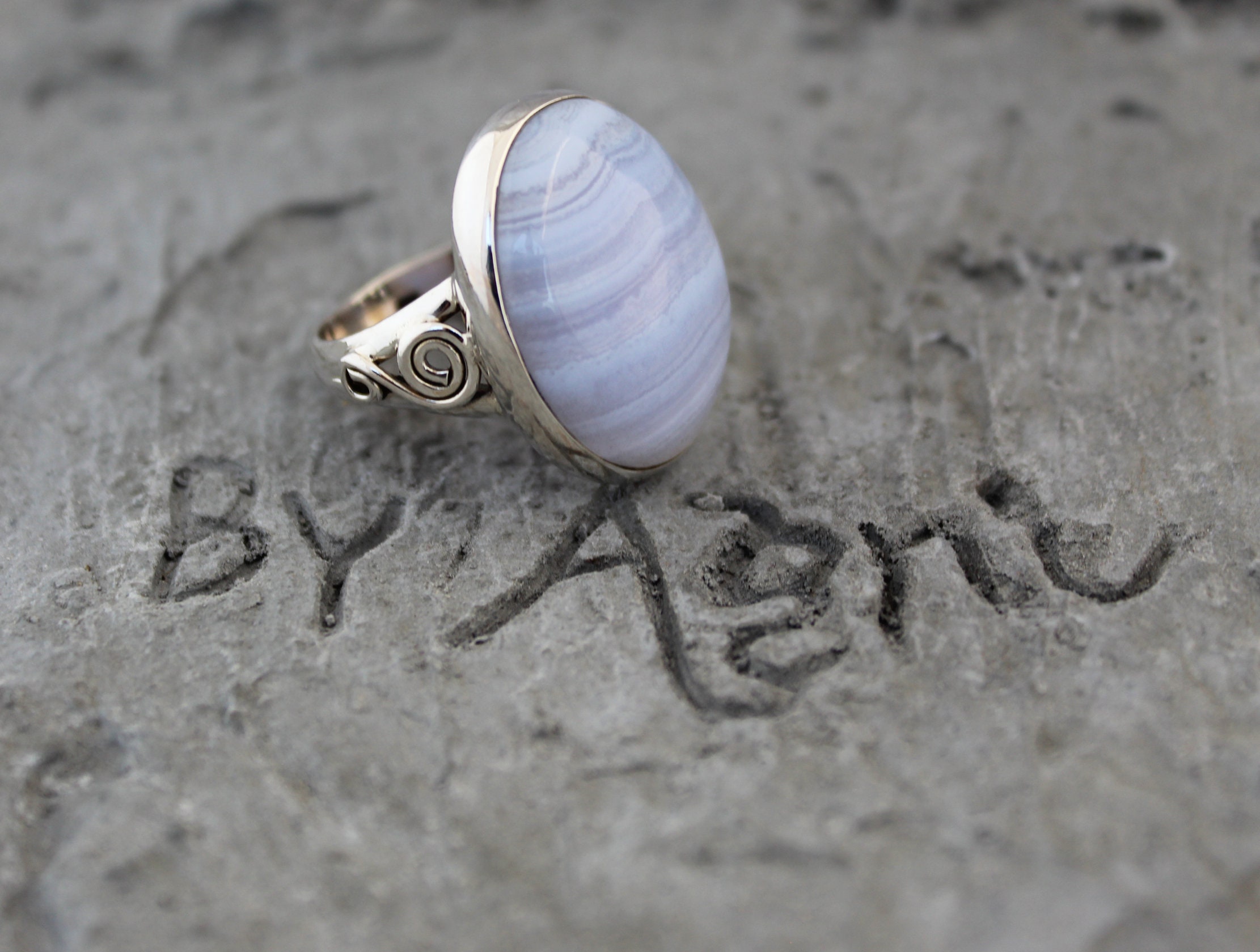 Blue Lace Agate Ring 925 Sterling Silver Ring Handmade Ring | Etsy