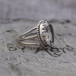 Crystal Ring, Sterling Silver Ring, Transparent Ring, Gemstone Ring ...