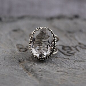 Crystal Ring, Sterling Silver Ring, Transparent Ring, Gemstone Ring ...