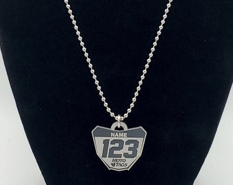 Aluminum Dirt Bike Number Plate Necklace With Personalized | Etsy