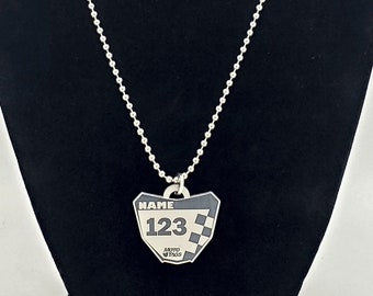 Aluminum Dirt Bike Number Plate Necklace With Personalized | Etsy